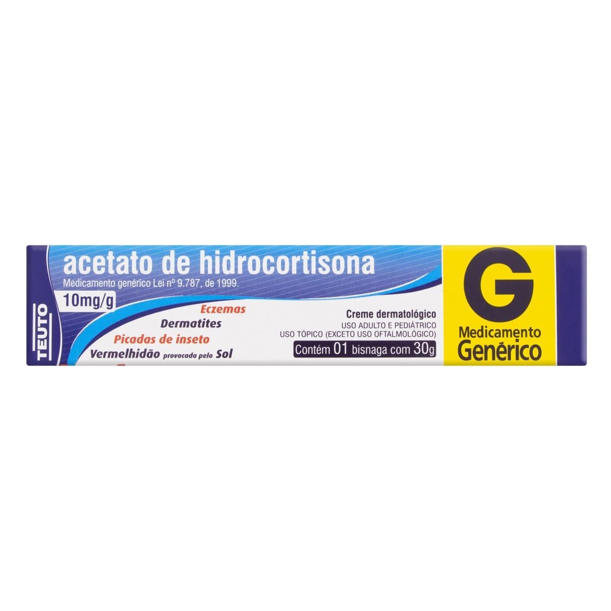 Acetato de Hidrocortisona 10mg/g Creme 30g Teuto Genérico Na Drogaria ...