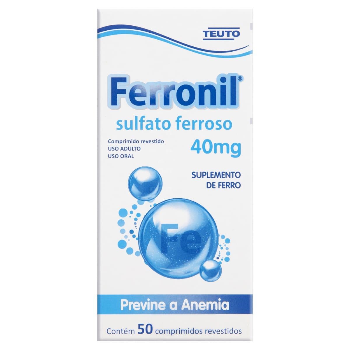 Ferronil 40mg 50 Comprimidos Na Drogria Primus