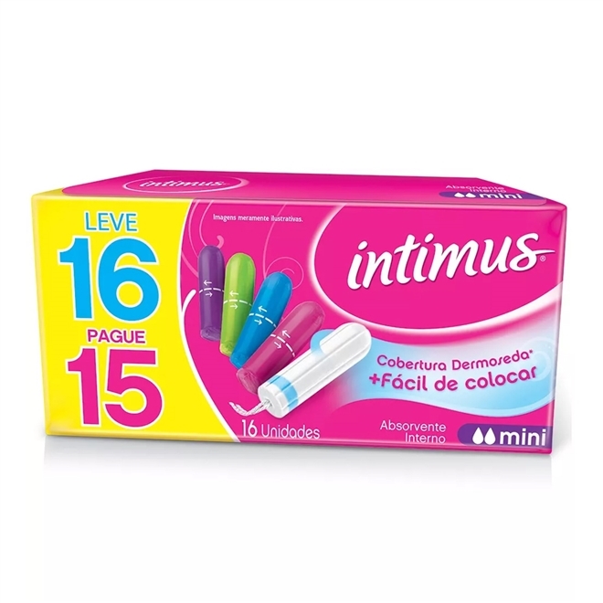 ABSORVENTE INTIMUS INTERNO MINI - LEVE 16 PAGUE 15