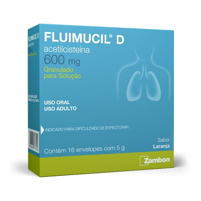 Fluimucil D 600mg 16 Envelopes Na Drogaria Primus