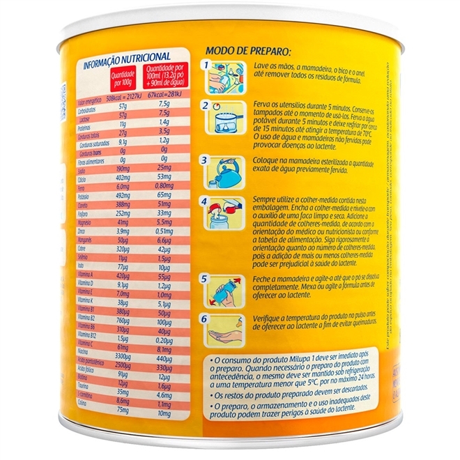 LEITE MILUPA NÚMERO 1 (ATÉ 6 MESES) - 800G