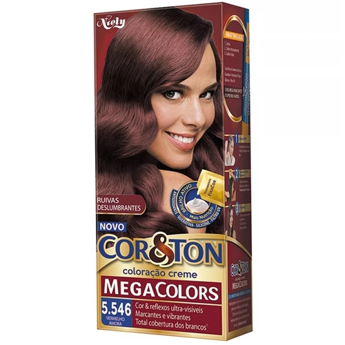 TINTURA COR & TON KIT MEGA COLORS - COR 6.646 VERMELHO CEREJA