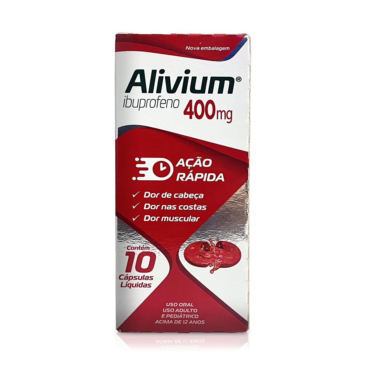 Alivium 400mg 10 Cápsulas Líquidas Na Drogaria Primus