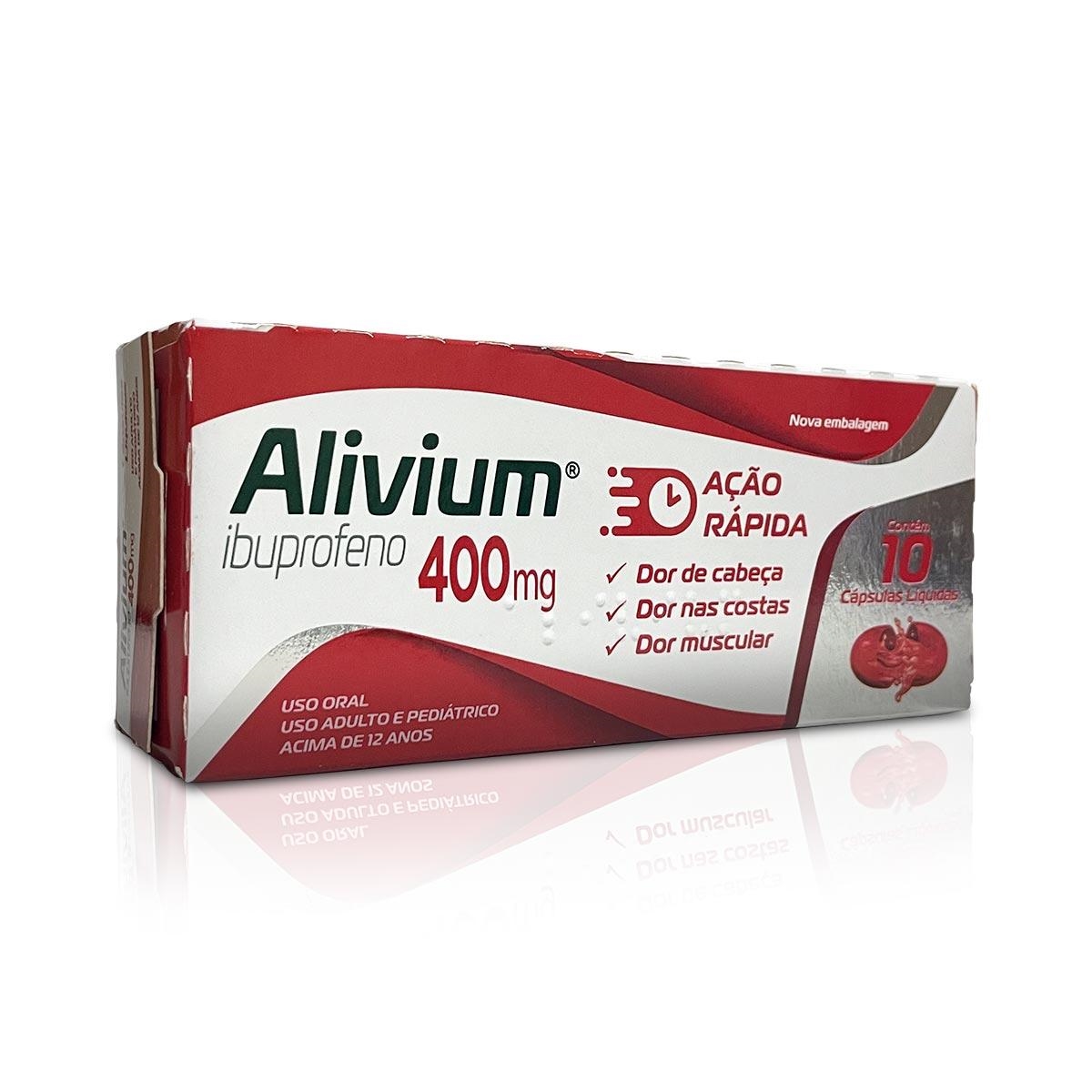 Alivium 400mg 10 Cápsulas Líquidas Na Drogaria Primus