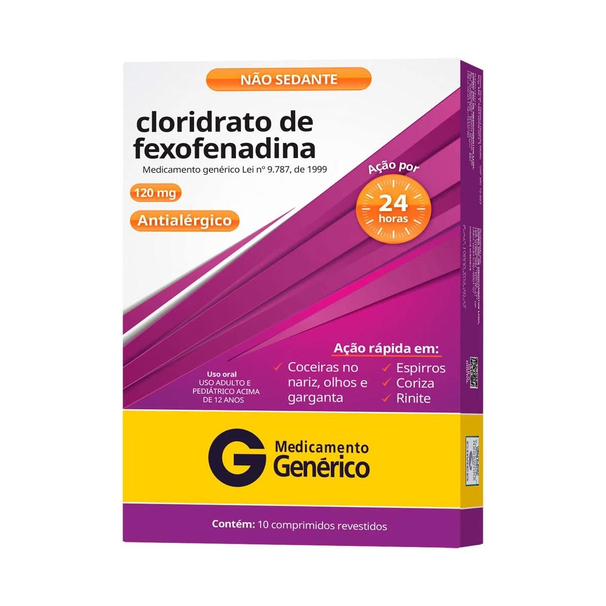 Compre Cloridrato De Fexofenadina 120mg 10 Comprimidos Cimed Genérico