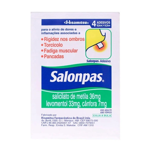Salonpas Adesivo Pequeno 4 Unidades Na Drogaria Primus