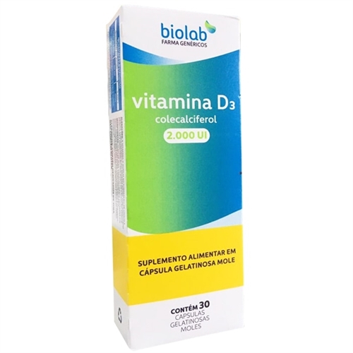 Compre Vitamina D 2.000mg Biolab 30 Cápsulas Moles