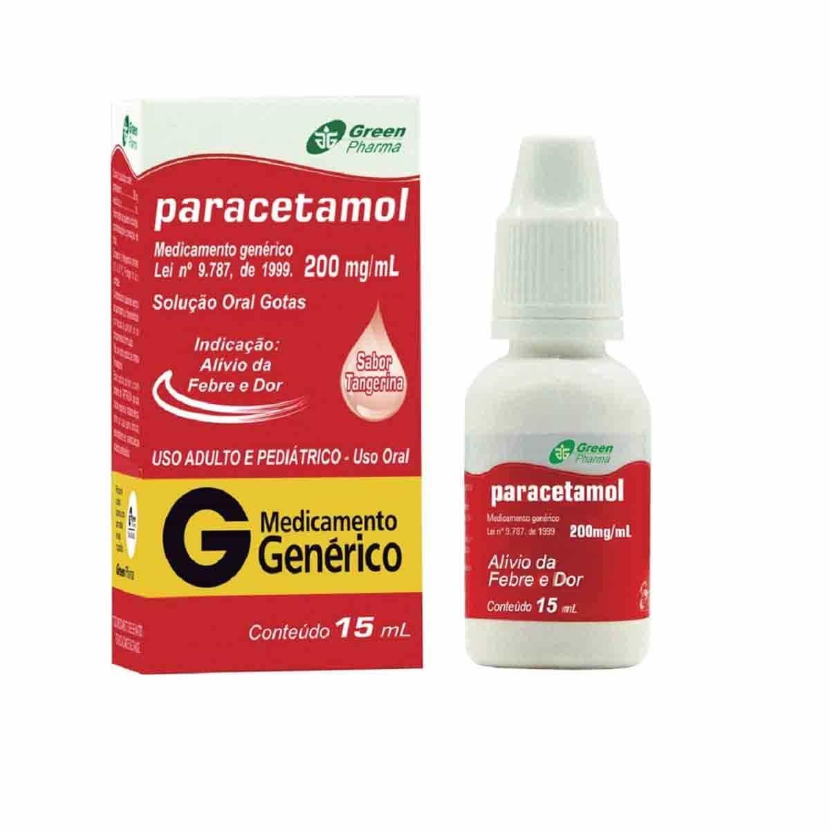 Paracetamol 200mg/ml Gotas 15ml Greenpharma Genérico Na Drogaria Primus