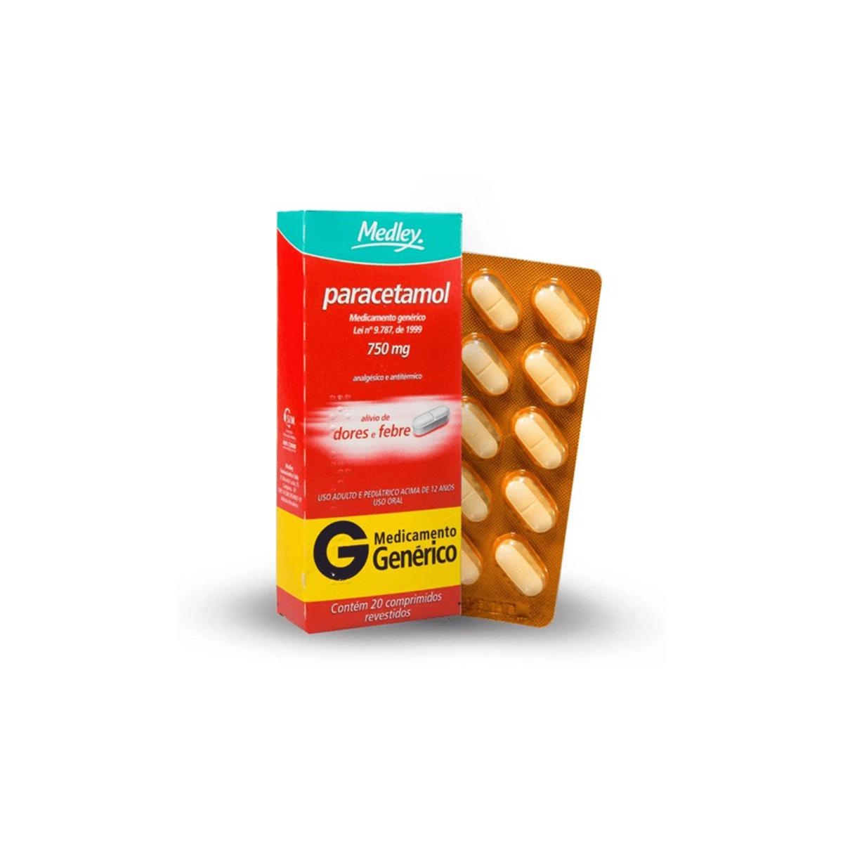 Compre Paracetamol 750mg 20 Comprimidos Medley