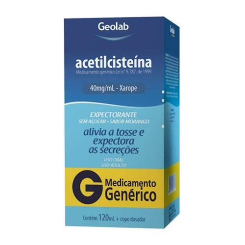 Compre Acetilcisteína Geolab Genérico Xarope Adulto Com 120ml