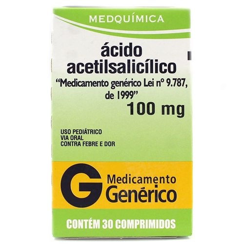 Compre Ácido Acetilsalicílico 100mg Medquimica Genérico Com 30 Comprimidos
