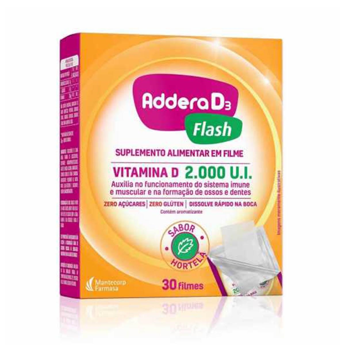 Compre Addera D3 Flash 2.000ui Com 30 Cápsulas Sabor Hortelã