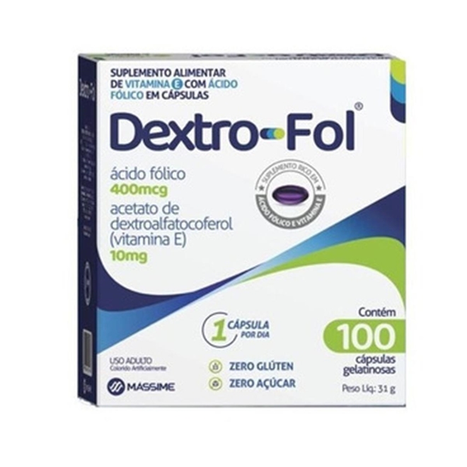 Compre Dextro-fol Com 100 Cápsulas Gelatinosas