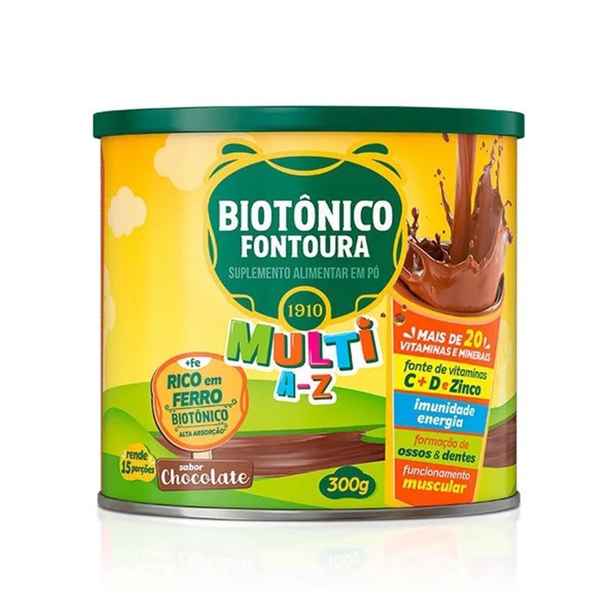Compre Biotônico Fontoura Multi A-z Sabor Chocolate Com 300 Gramas