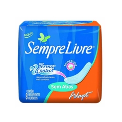 ABSORVENTE SEMPRE LIVRE ADAPT TOQUE SUAVE SEM ABAS - 8 UNIDADES