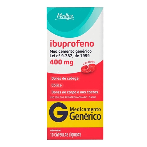 Compre Ibuprofeno 400mg Com 10 Cápsulas Liquidas Medley