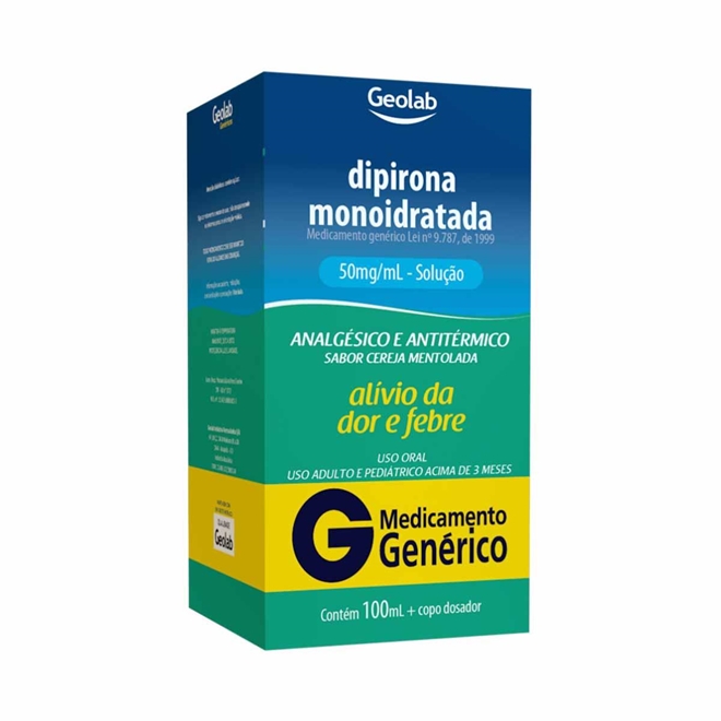 Compre Dipirona Solução 50mg/ml Geolab Genérico Com 100ml
