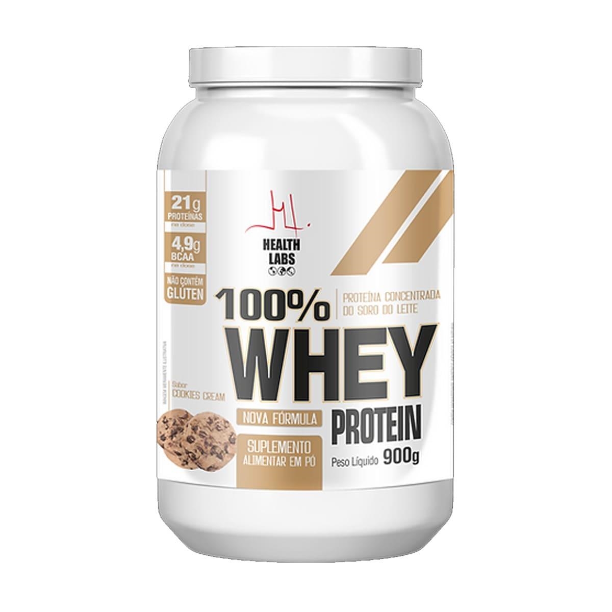 Whey Protein 100% Health Labs Cookies 900g na Drogaria Primus