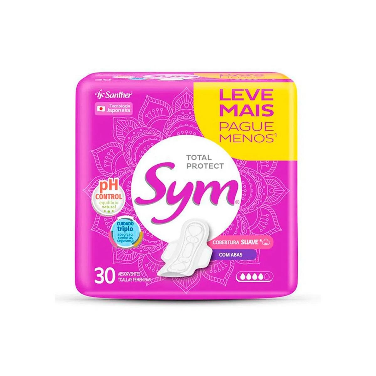 Compre Absorvente Sym Total Protect Cobertura Suave Com Abas 30 Unidades