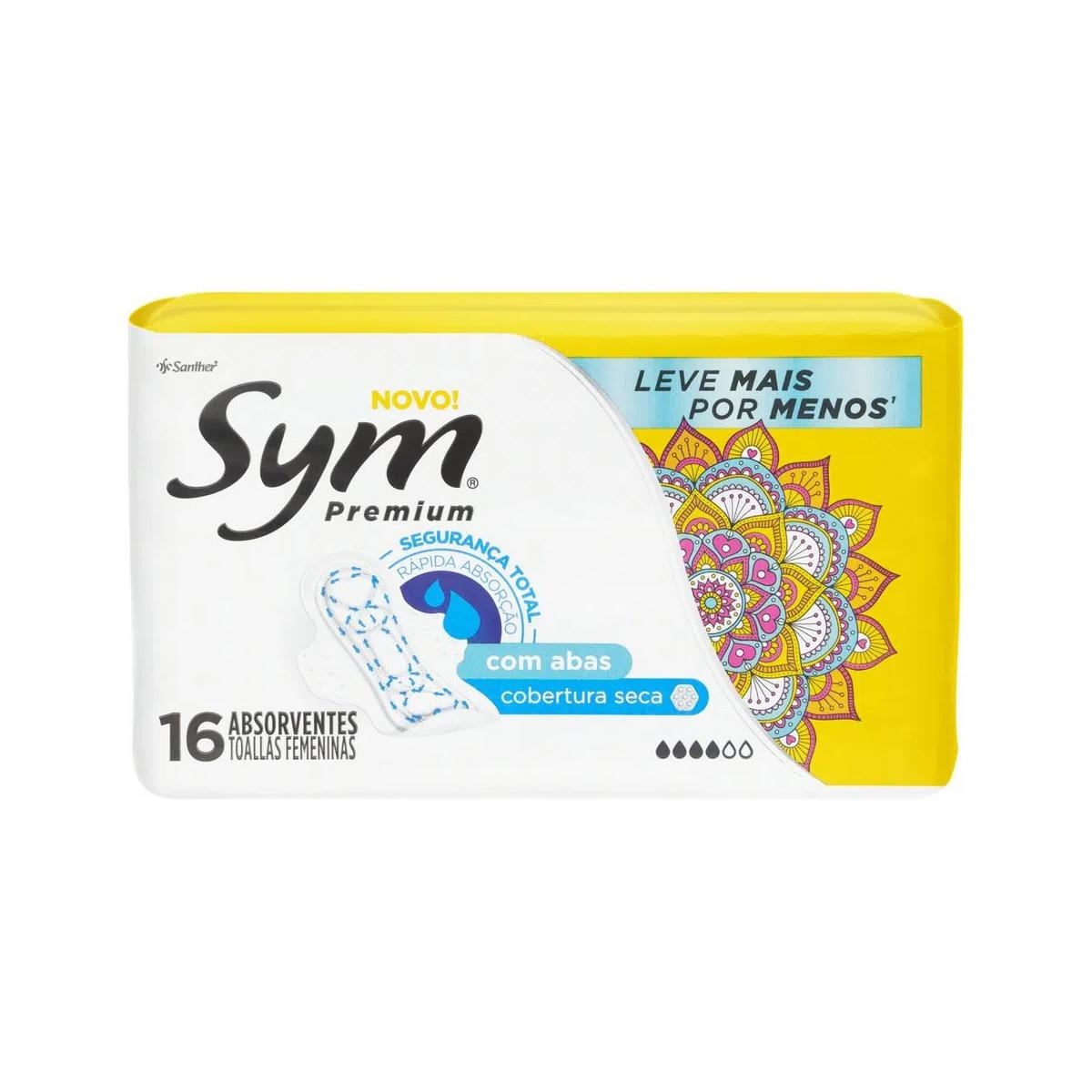 Compre Absorvente Sym Premium Cobertura Seca Com Abas 8 Unidades