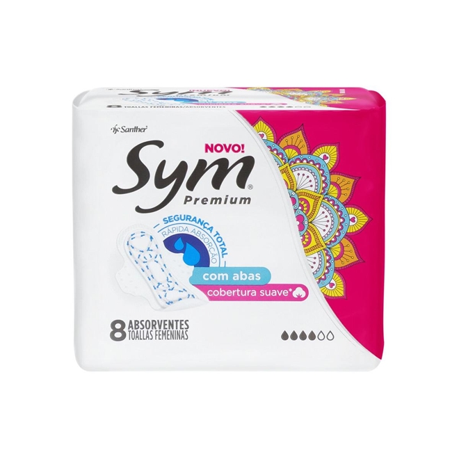 Compre Absorvente Sym Premium Suave Com Abas 8 Unidades