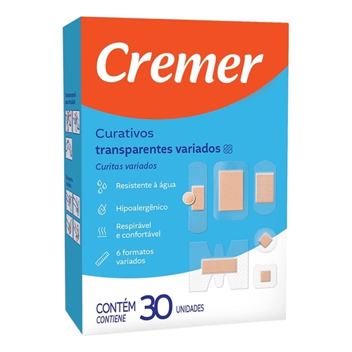 Curativo Cremer Transparente Variados 30 unidades Na Drogaria Primus