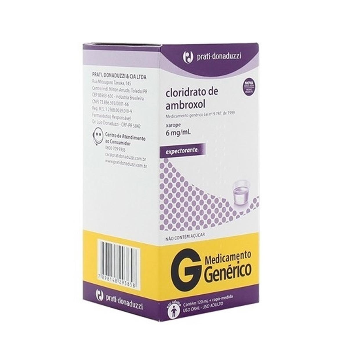 Ambroxol Xarope Adulto 120ml Genérico Prati Na Drogaria Primus