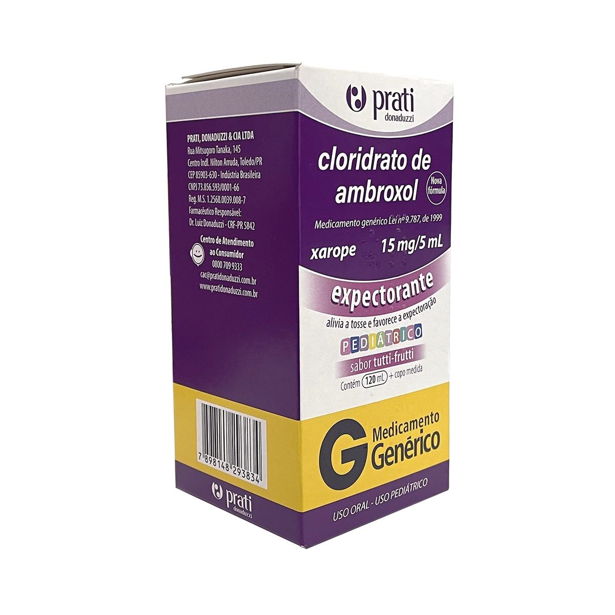 Cloridrato de Ambroxol Xarope Pediátrico 120ml Prati Genérico Na ...