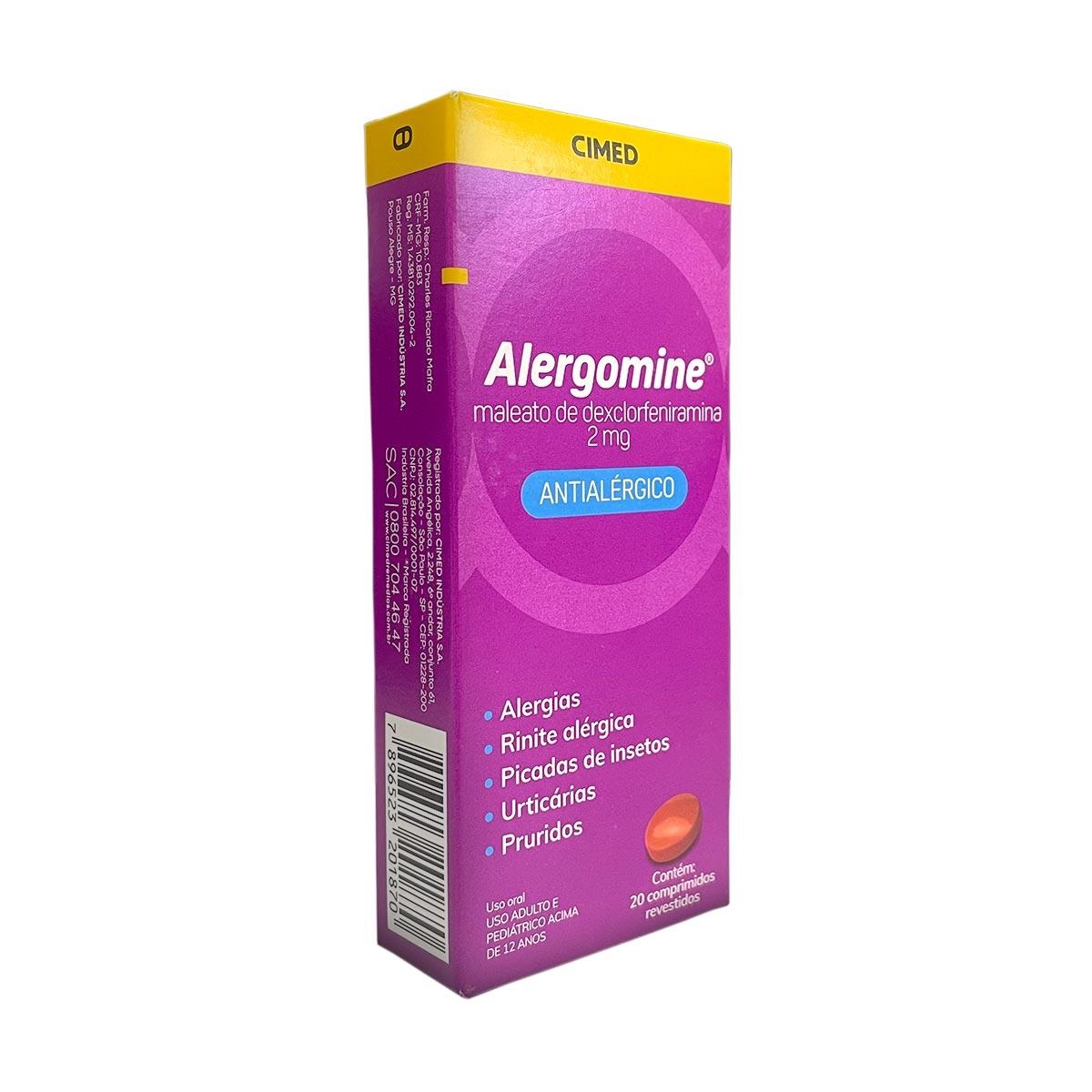 Alergomine 2mg 20 Comprimidos na D rogaria Primus