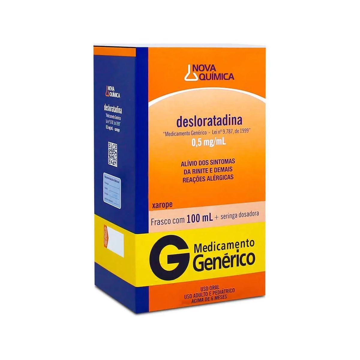 Compre Desloratadina Xarope 100ml Nova Química Genérico