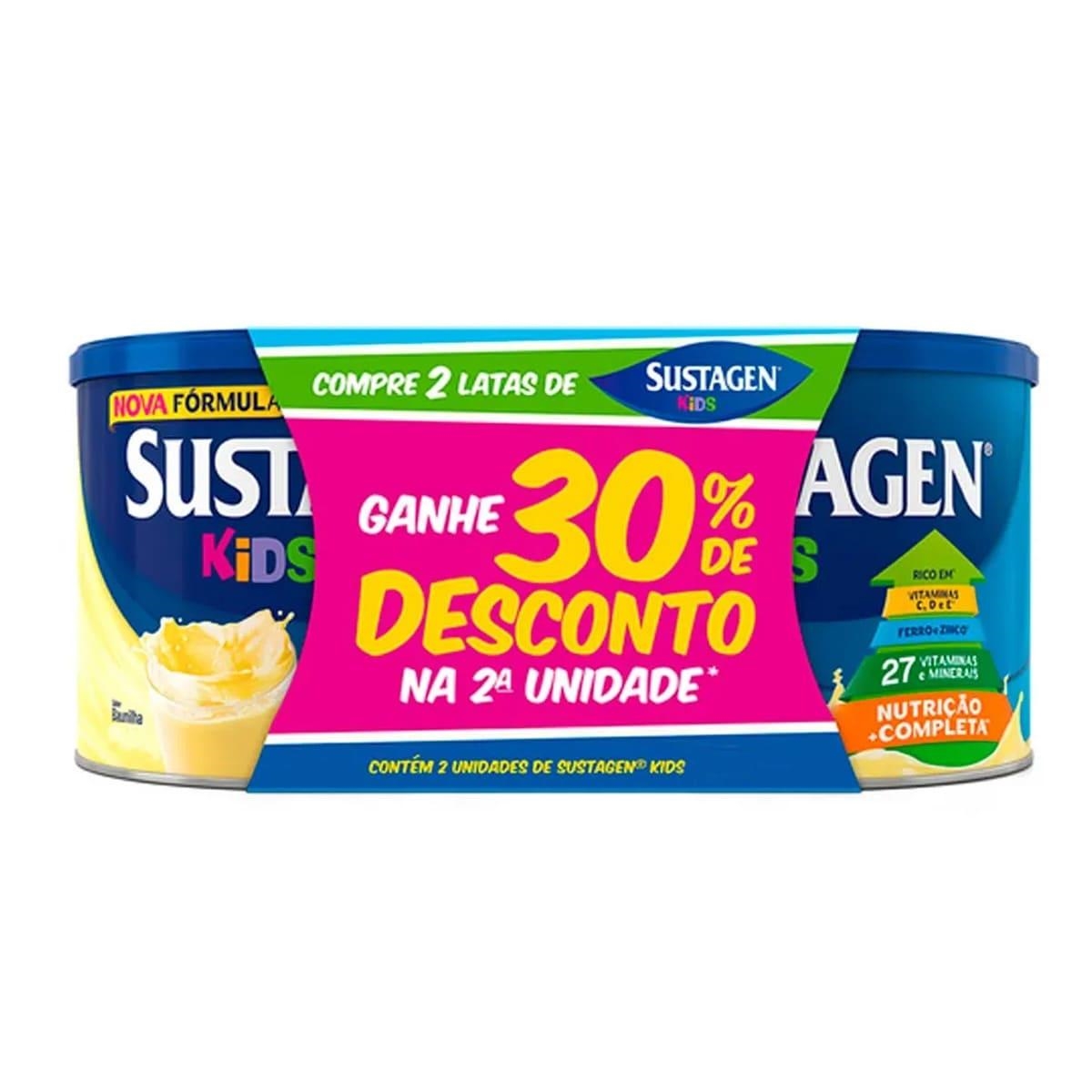 Sustagen Kids Sabor Baunilha 350g Kit Promocional 2 Latas Na Drogaria ...