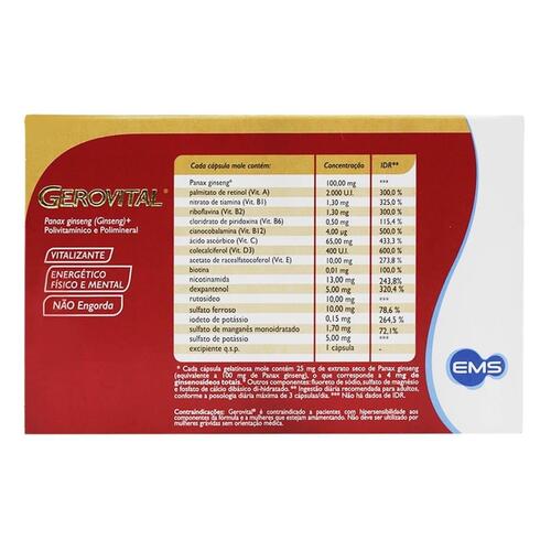 Gerovital 60 Cápsulas Na Drogaria Primus