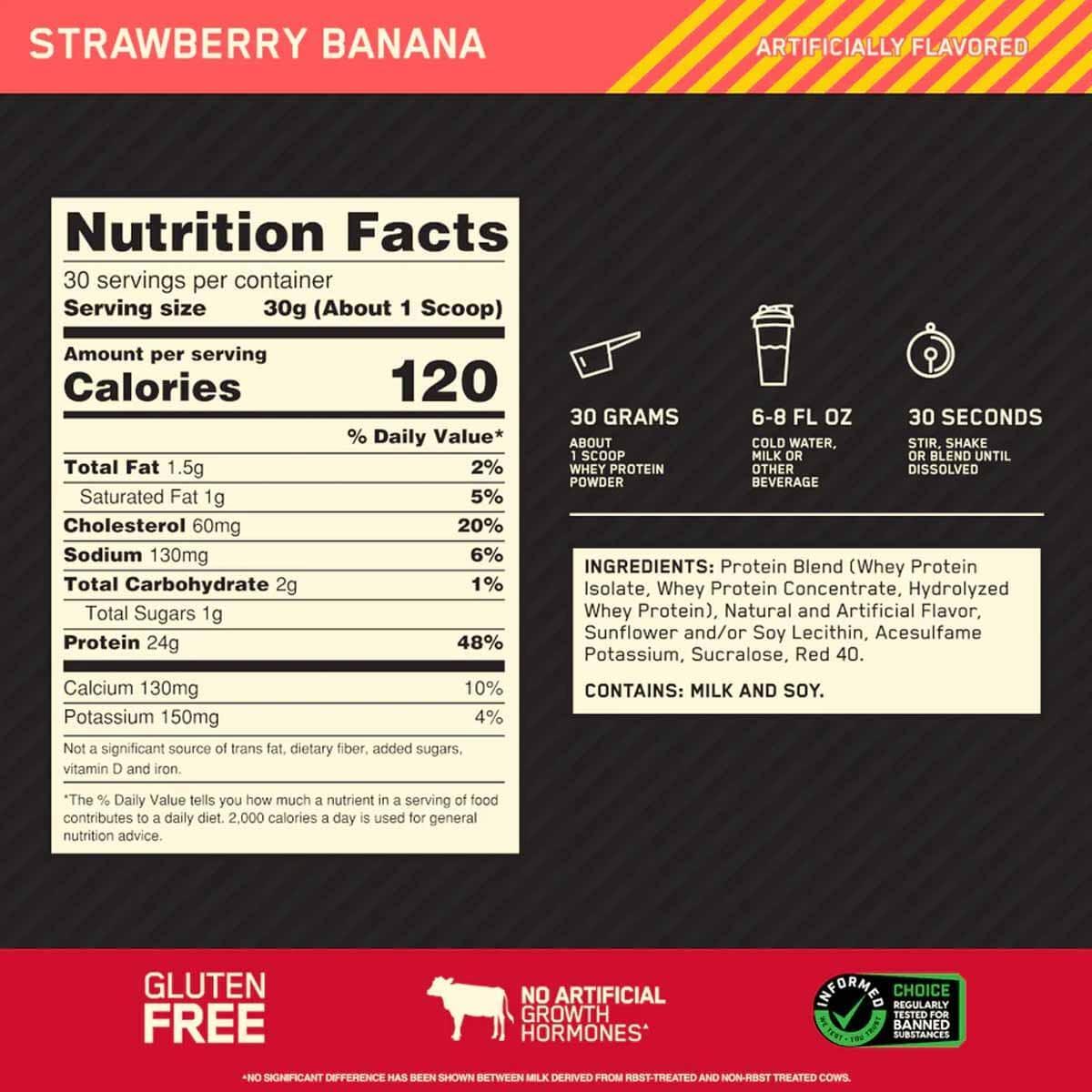 Whey Protein Gold Standard Sabor Banana Com Morango 900g Na Drogaria Primus