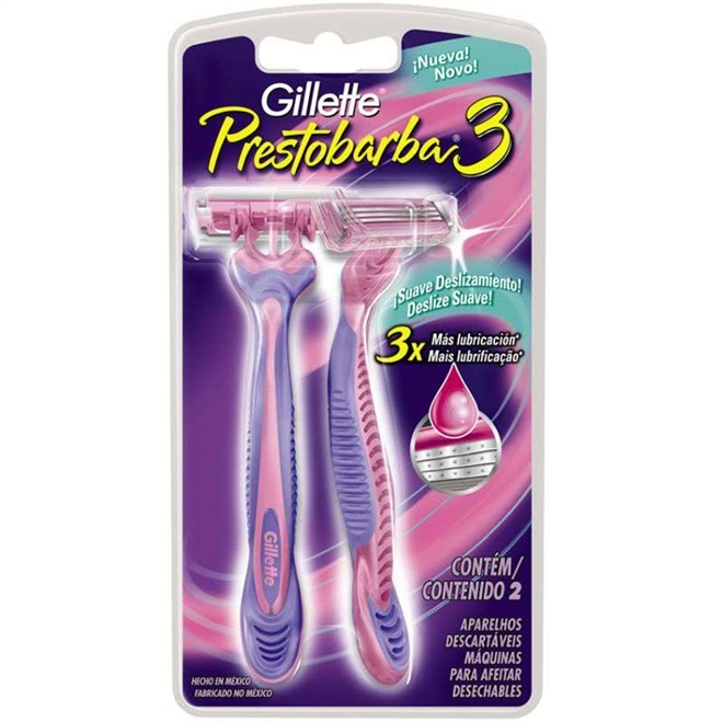 APARELHO DE BARBEAR PRESTOBARBA 3 FEMININO - 2 UNIDADES