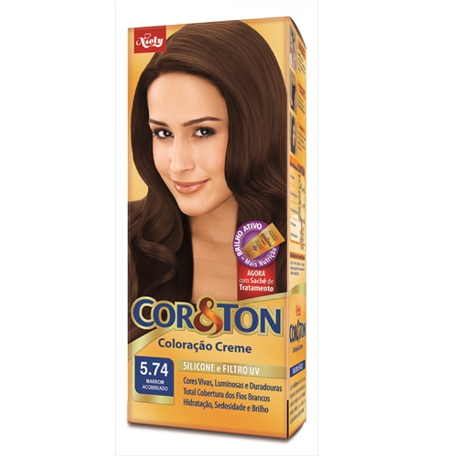 TINTURA COR & TON - COR 5.74 MARROM ACOBREADO