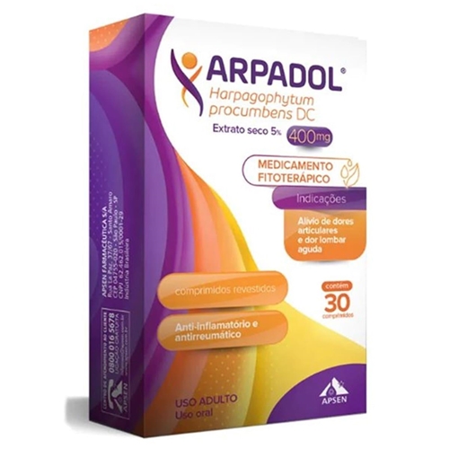 Arpadol Harpagophytum Procumbens 400mg 30 Comprimidos Na Drogaria Primus
